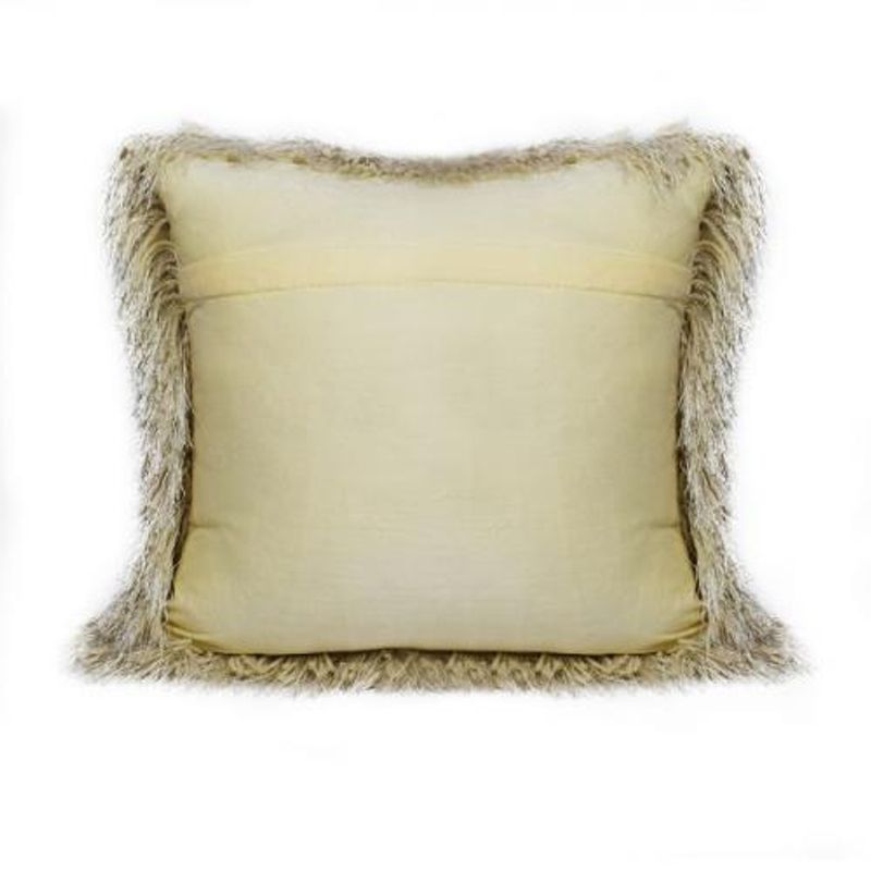 Cojin Shaggy, Tela Lurex, Color Beige, Medidas 45x45