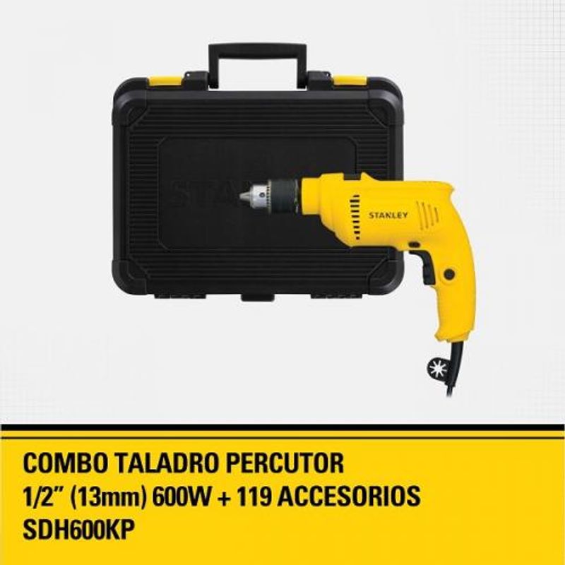 Taladro Percutor 1/2 Vvr 600W Kit 119 Piezas - Easy Colombia