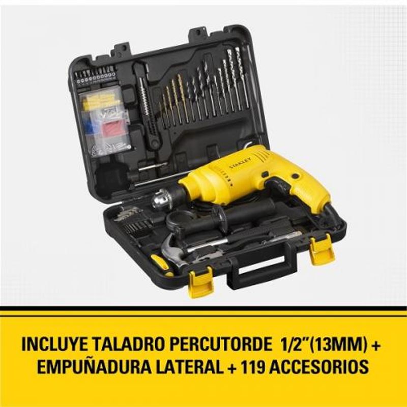 Taladro Percutor 1/2 Vvr 600W Kit 119 Piezas - Easy Colombia