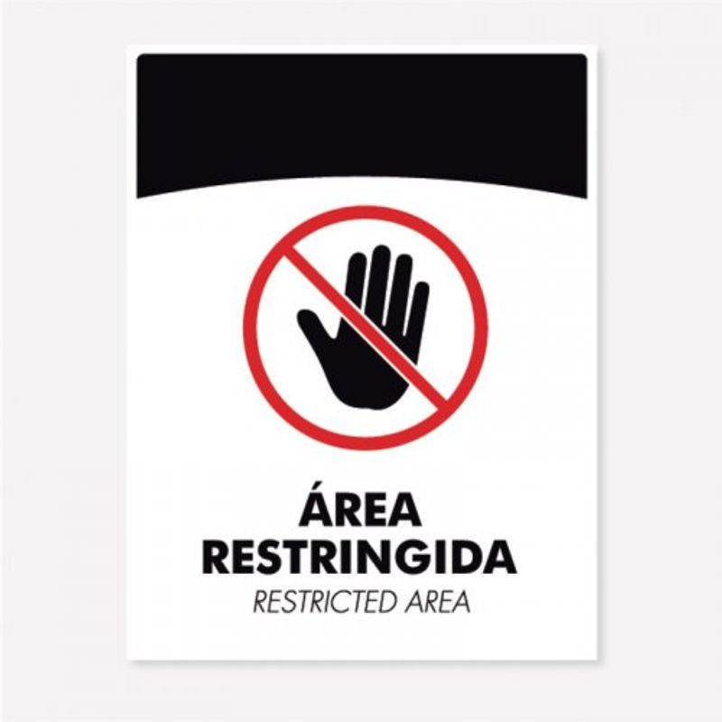 Señal Area Restringida C20 21x16Cm