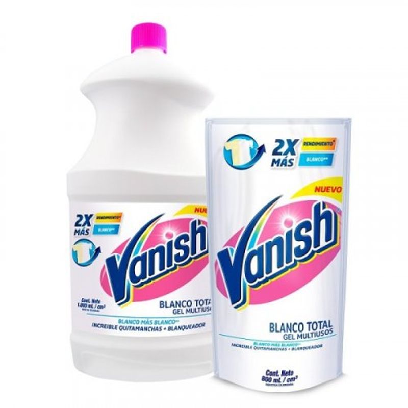 Vanish Desmanchador Liquido Blanco 1800ml + 800ml