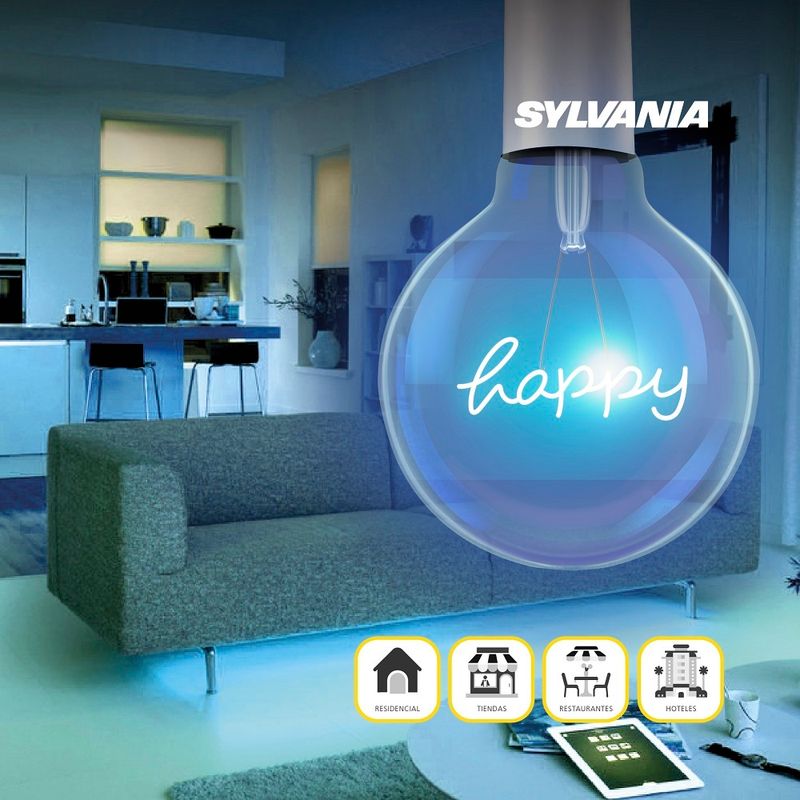 Bombillo Led Globo Vintage Filamento Happy 4W E27 Luz Azul - Easy Colombia