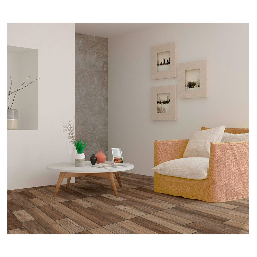 Piso Cerámico Biloba Marrón 51X51 2.08Mt2