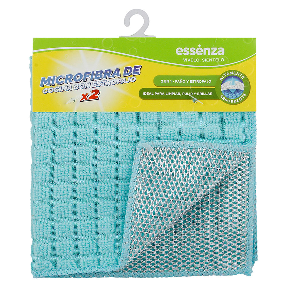 MICROFIBRA COCINA CON ESTROPAJO X 2 - Easy Colombia