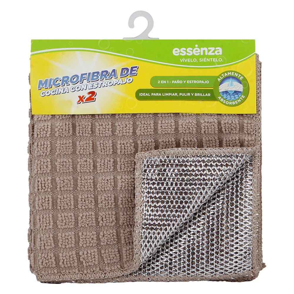 MICROFIBRA COCINA CON ESTROPAJO X 2 - Easy Colombia