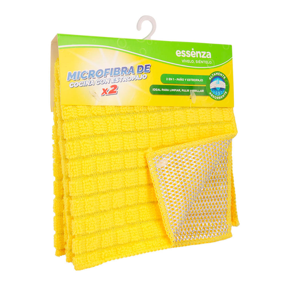 MICROFIBRA COCINA CON ESTROPAJO X 2 - Easy Colombia