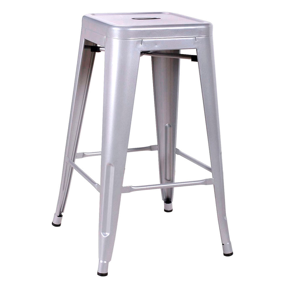 Banquito Bar Spot 42x42x68, Silver - Easy Colombia