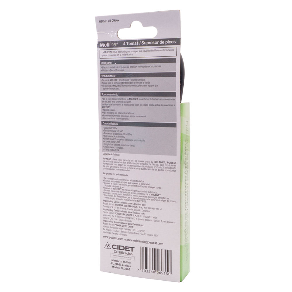 MULTIT SUPRES 4T REGLETA 90J NGR TECH BA - Easy Colombia