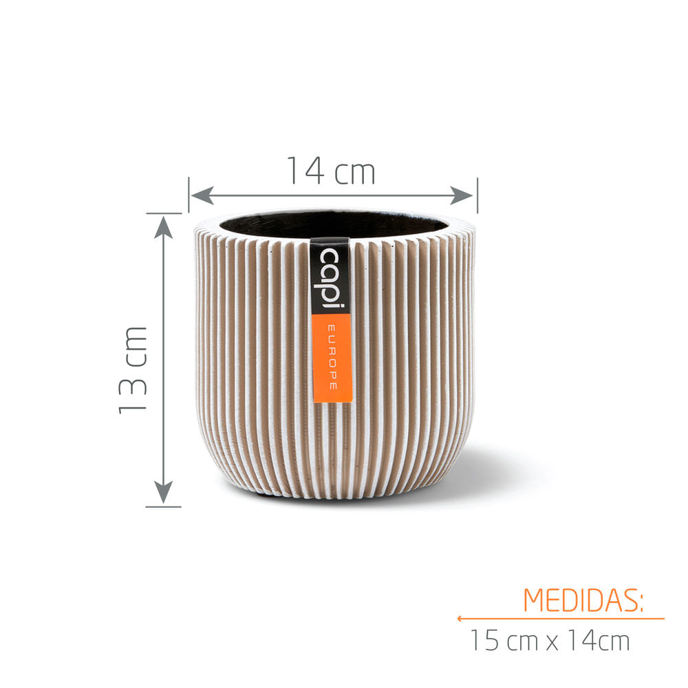 MATERA CONIC ROUND GROOVE 14 CM MARFIL - Easy Colombia