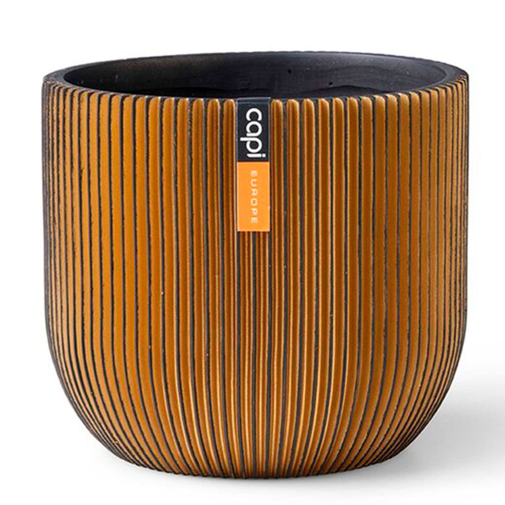 MATERA CONIC ROUND GROOVE 14 CM ORO - Easy Colombia