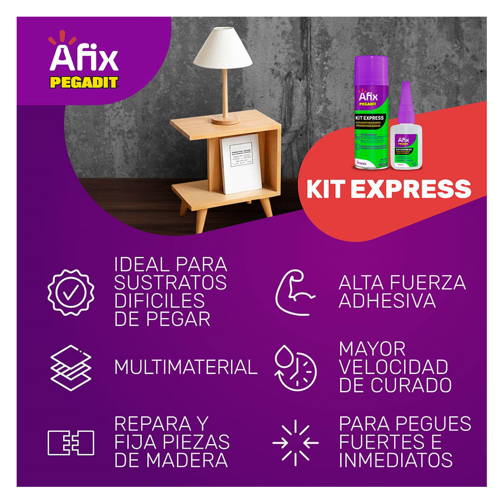 PEGANTE 100GR + 200ML KIT AFIX EXPRESS - Easy Colombia