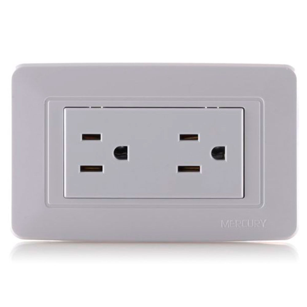 TOMA DOBLE POLO TIERRA MERCURY BLANCO - Easy Colombia