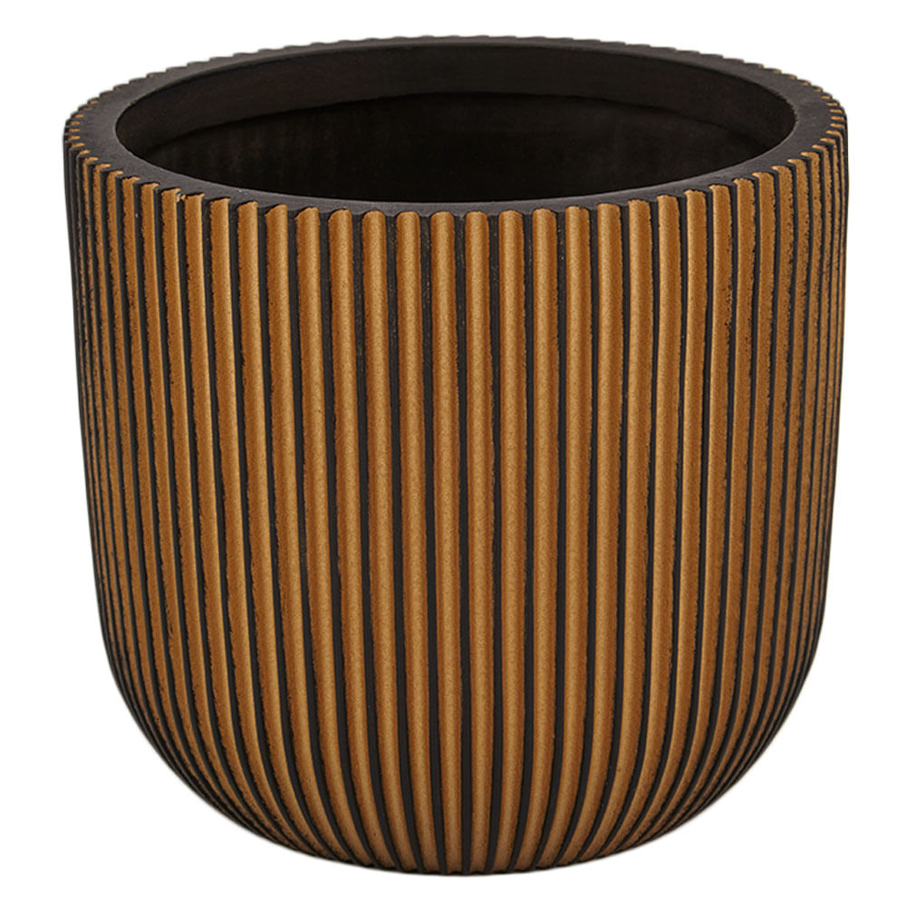 MATERA CONIC ROUND GROOVE 14 CM ORO - Easy Colombia