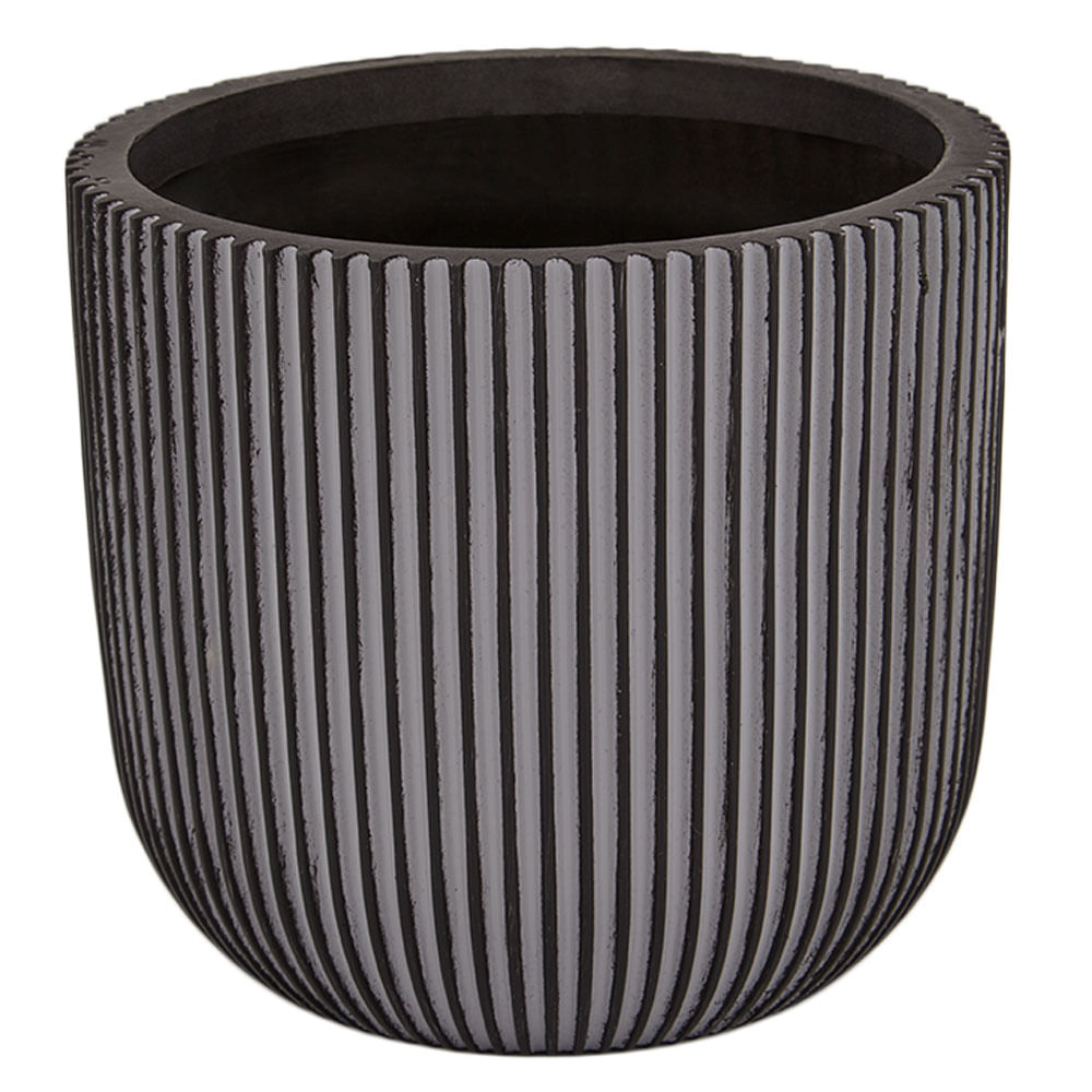 MATERA CONIC ROUND GROOVE 14 CM NEGRO - Easy Colombia