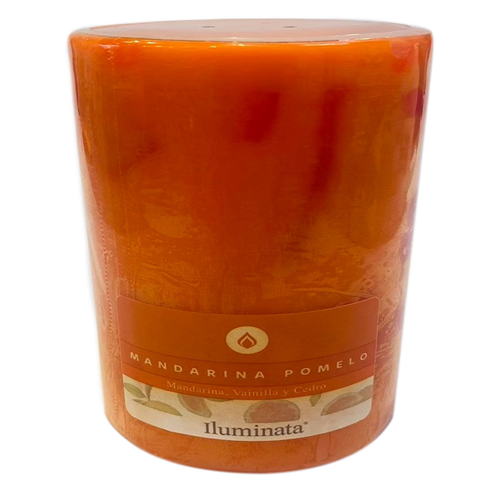 VELA PILAR ILUMINATA MANDARINA 520GR - Easy Colombia