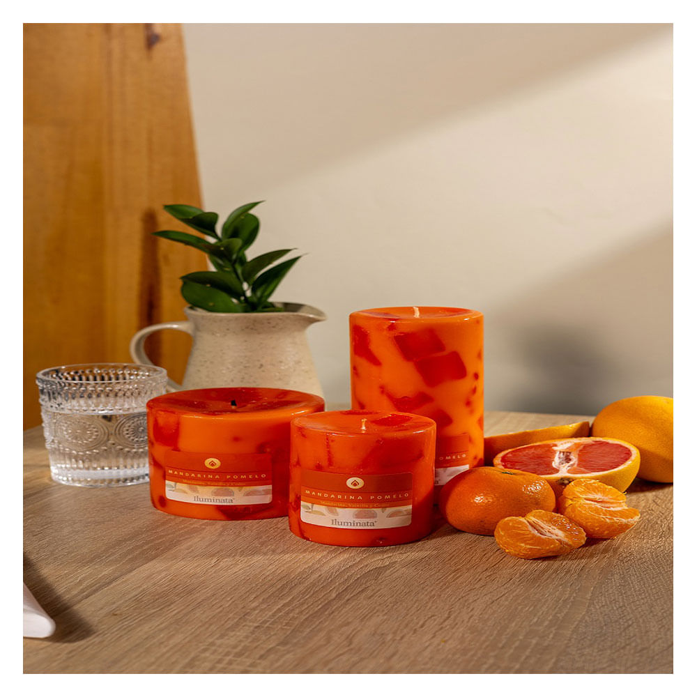 VELA PILAR ILUMINATA MANDARINA 520GR - Easy Colombia