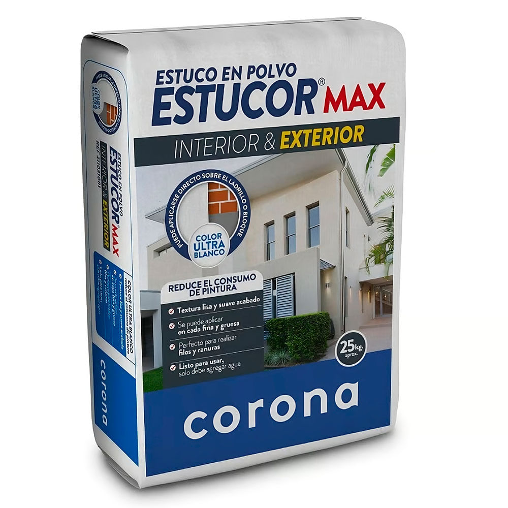 Estuco en polvo Estucor Max 25 kg Corona easy.co - Easy Colombia