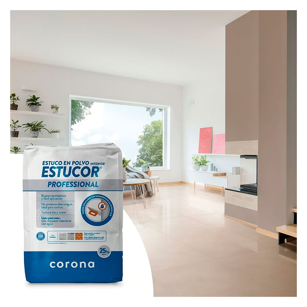 Estuco en polvo Estucor Profesional 25 kg Corona easy.co - Easy Colombia