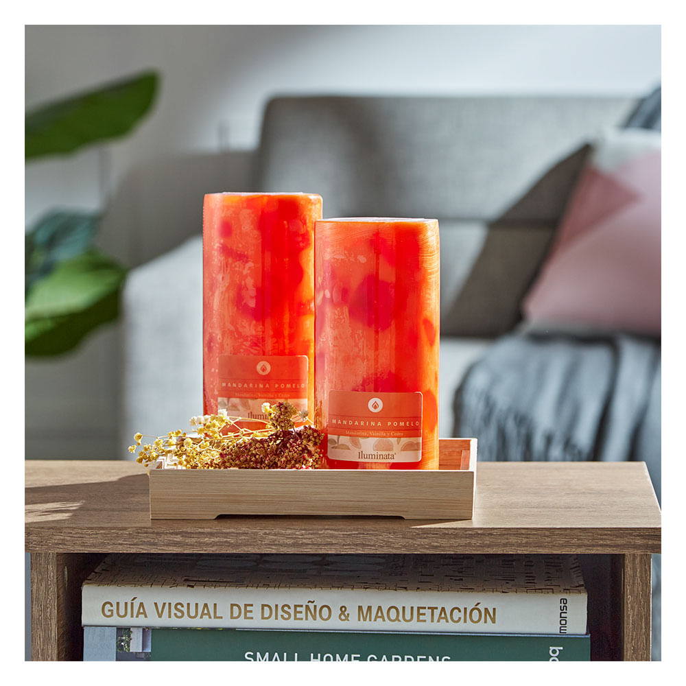 VELA PILAR ILUMINATA MANDARINA 625GR - Easy Colombia