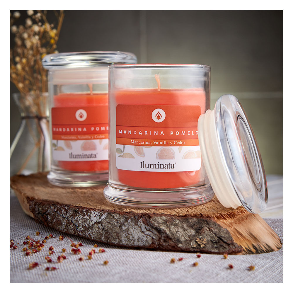 VELA VASO ILUMINATA MANDARINA 135GR - Easy Colombia