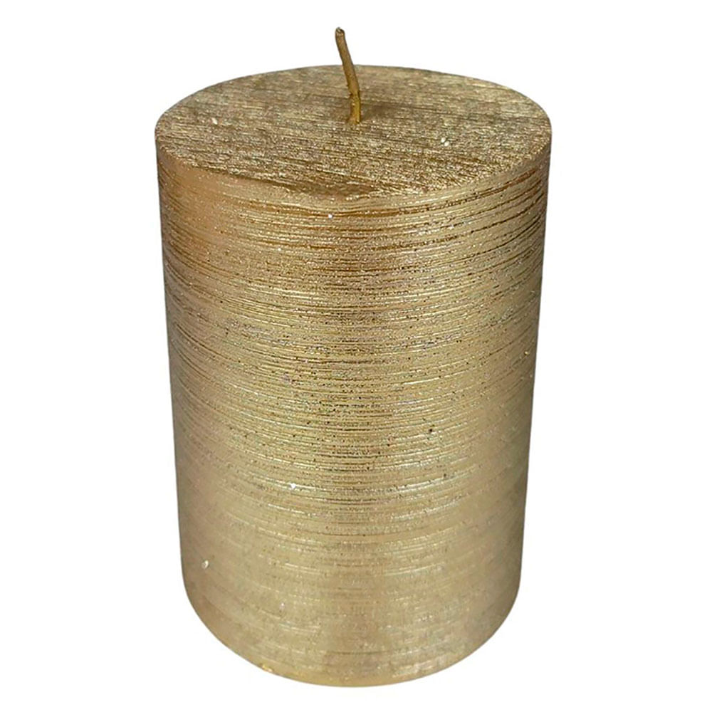 Vela pilar dorado 10x7cm 250g Cotidiana easy.co - Easy Colombia