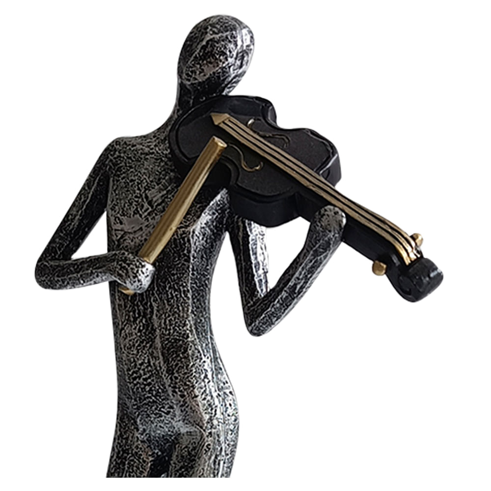 Figura decorativa Músico Violín 28.5x16cm gris Marres easy.co