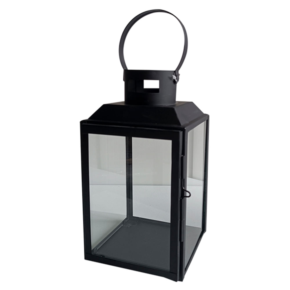 Farol vidrio/metal 24.5x13.5cm negro Marres easy.co - Easy Colombia