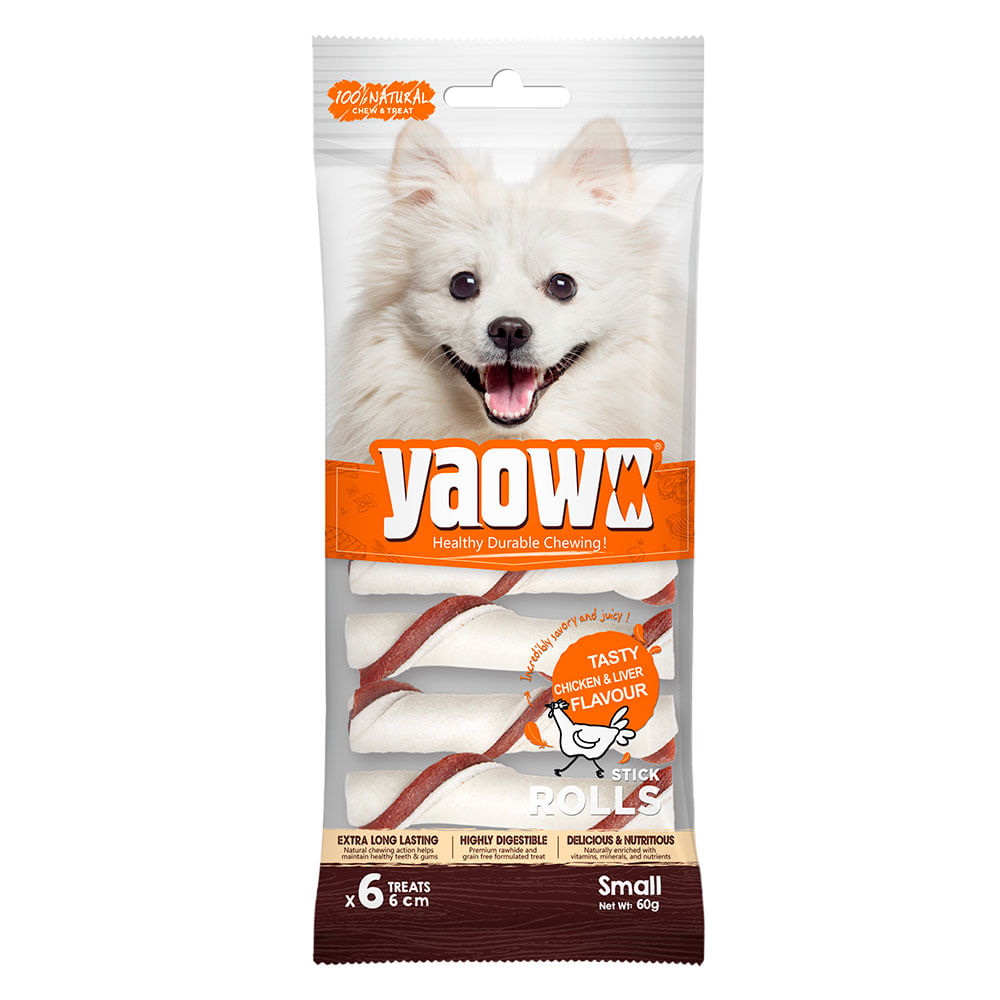 Snack para perro Stick rolls todas las etapas pollo x60g/6unid. Yaowo ...