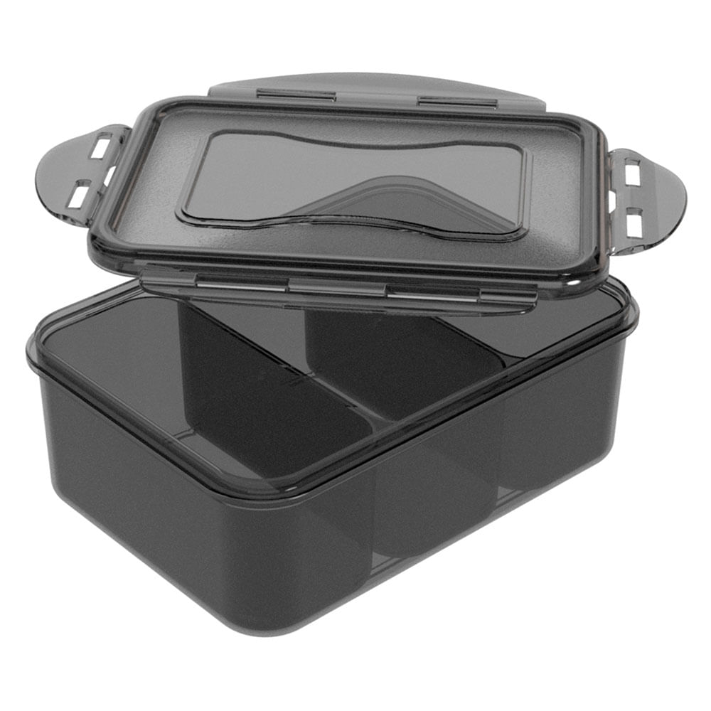 Hermético rectangular con divisiones Keep Go 1.15L humo Novedades ...