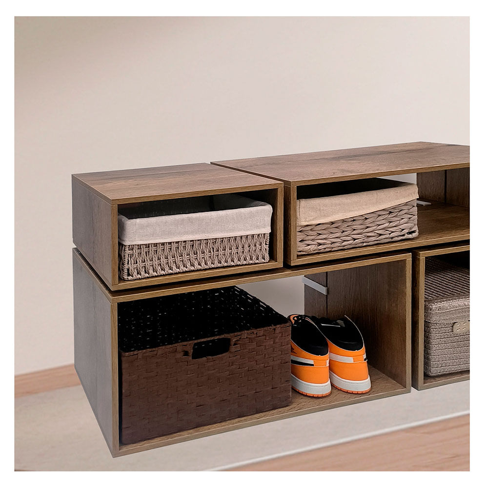 Estante modular bajo simple natural 19.5x34.5x30.2cm Hacks&Racks easy ...