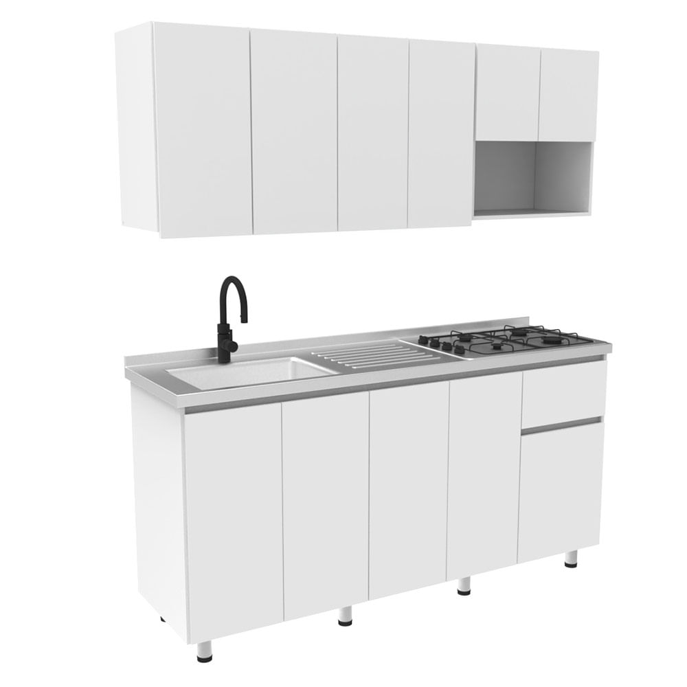 Cocina integral Horts 180cm blanco izquierda 11 puertas Moduofi easy.co - Easy Colombia