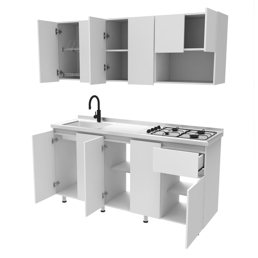 Cocina integral Horts 180cm blanco izquierda 11 puertas Moduofi easy.co - Easy Colombia