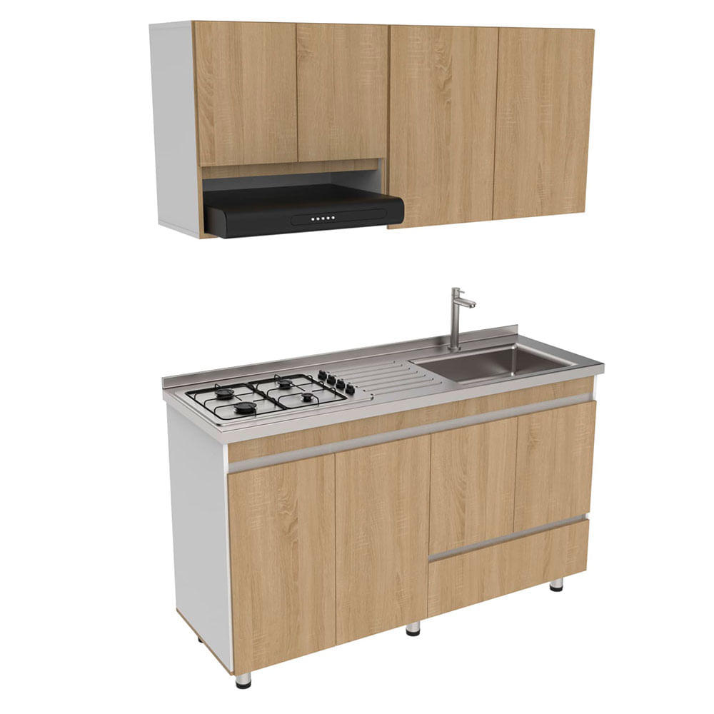 Cocina integral River 150cm germany/blanco derecha 8 puertas Moduofi easy.co - Easy Colombia
