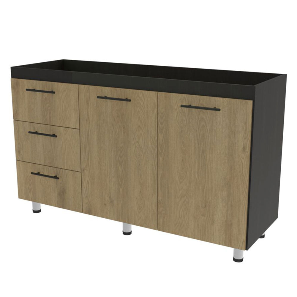 Cocina integral Serra 150cm wengue/firenze derecha 5 puertas Moduofi easy.co - Easy Colombia