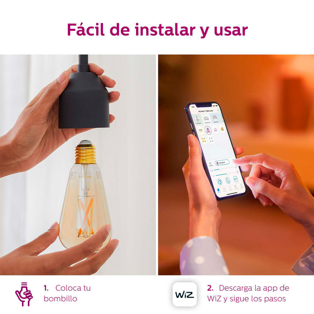 Bombillo inteligente Wiz Vintage LED Philips easy.co - Easy Colombia