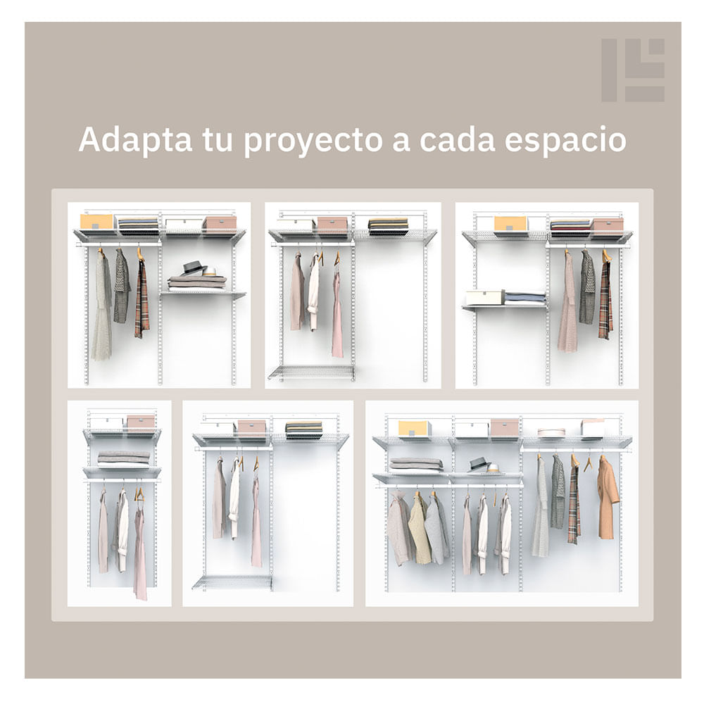 Kit sistema modular metálico doble blanco Hacks&Racks easy.co - Easy ...
