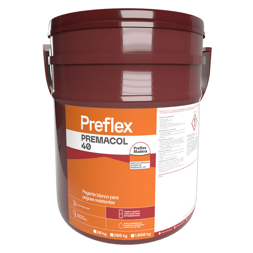 Pegante Premacol 40 blanco 20 kg Preflex easy.co - Easy Colombia