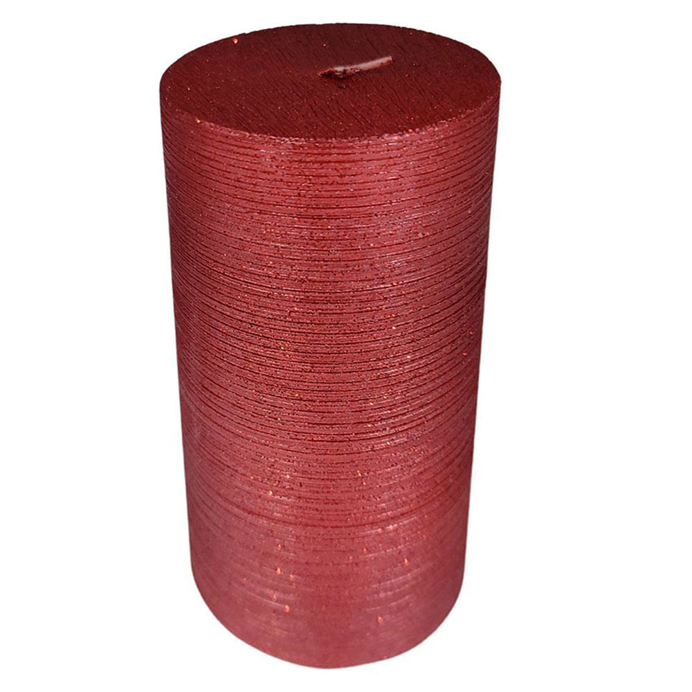Vela Pilar rojo metálico Cotidiana easy.co - Easy Colombia