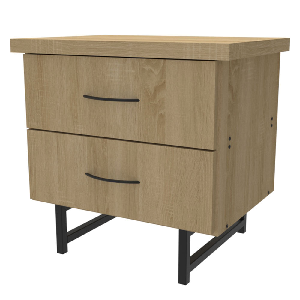 Mesa de noche 2 cajones 50x52x37.5 cm Eli germany negro Moduofi easy.co - Easy Colombia