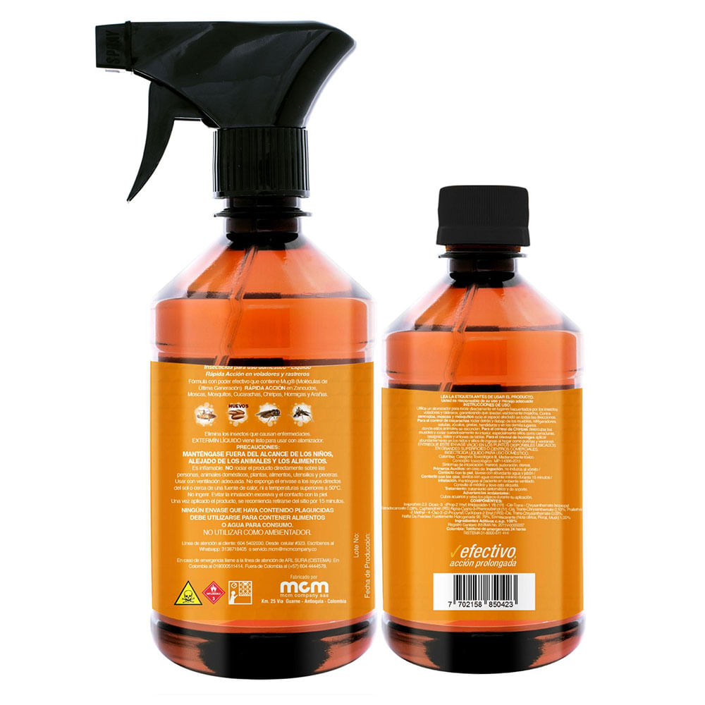 Insecticida liquido multiuso 500 ml + repuesto 240 ml Extermin easy.co ...