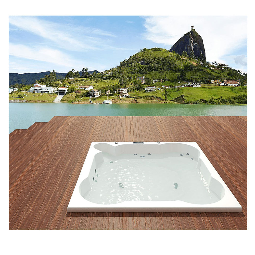 Jacuzzi Tayrona empotrar con calentador a GP 10 lt 180x180x80 cm blanco ...