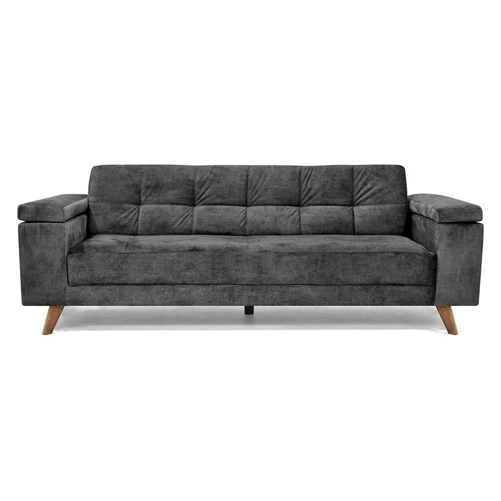 Sofá cama 3 puestos Moretto 230x86x 82 cm gris poliéster Hogar Venecia ...