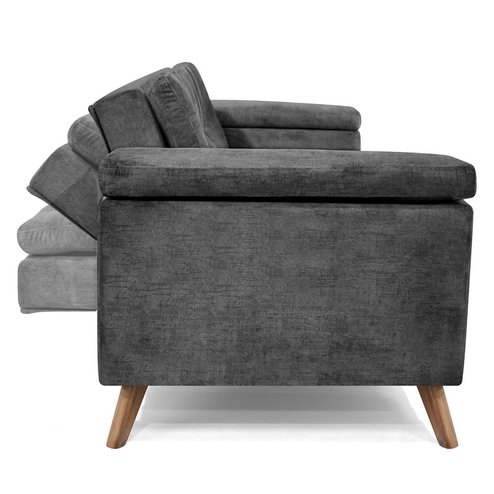 Sofá cama 3 puestos Moretto 230x86x 82 cm gris poliéster Hogar Venecia ...