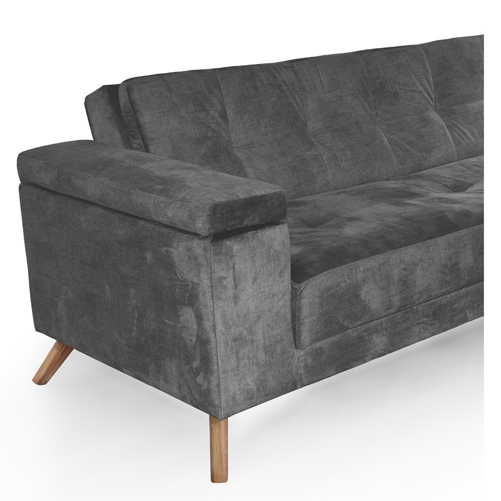 Sofá cama 3 puestos Moretto 230x86x 82 cm gris poliéster Hogar Venecia ...