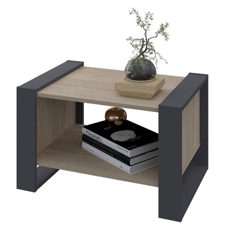 Mesa de centro rectangular Milán 66x45x40 cm arena/gris Inval easy.co - Easy Colombia