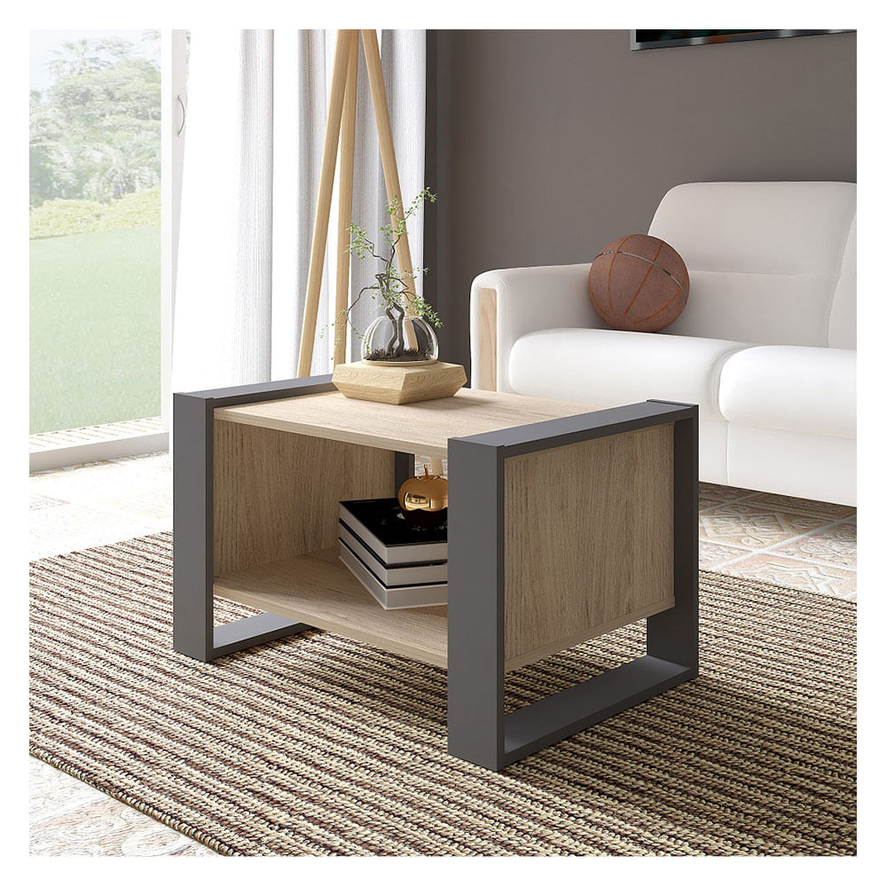 Mesa de centro rectangular Milán 66x45x40 cm arena/gris Inval easy.co - Easy Colombia
